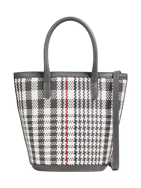 Thom Browne Checked Bucket Bag - Dark Gray