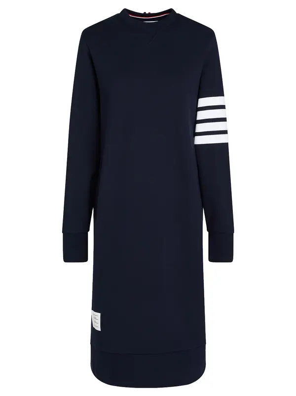 Thom Browne Striped Cotton-terry Dress - Midnight Blue