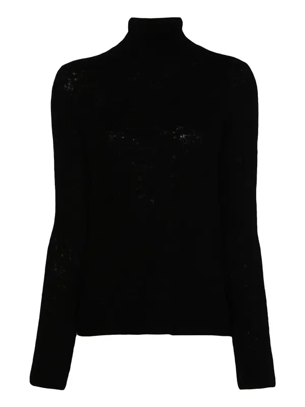 JIL SANDER Knitted Wool Sweater - Black