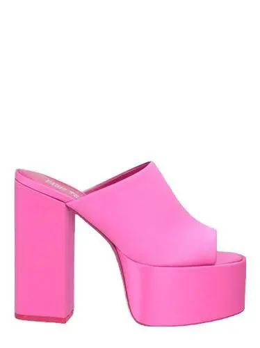 Paris Texas Square Toe Platform Block Heel Sandals - Fuchsia