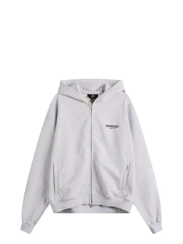 REPRESENT Owners' Club Zip Hoodie - Ash Grey/black