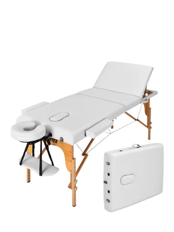 SKONYON 3-fold Portable Massage Table - White