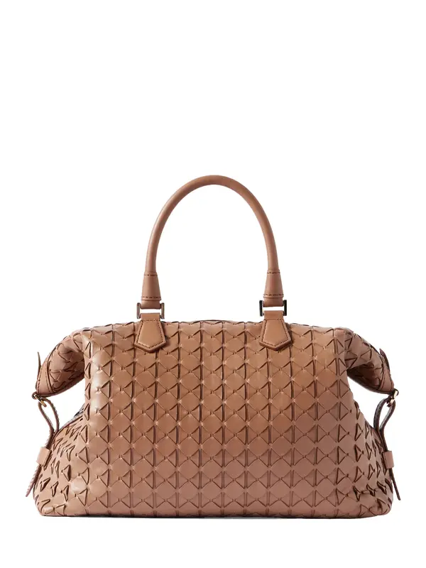 SERAPIAN Ani Woven Leather Tote - Brown
