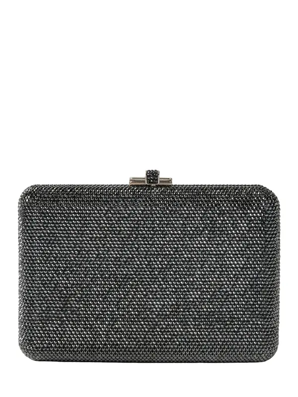 Judith Leiber Slim Slide Crystal Clutch - Gray