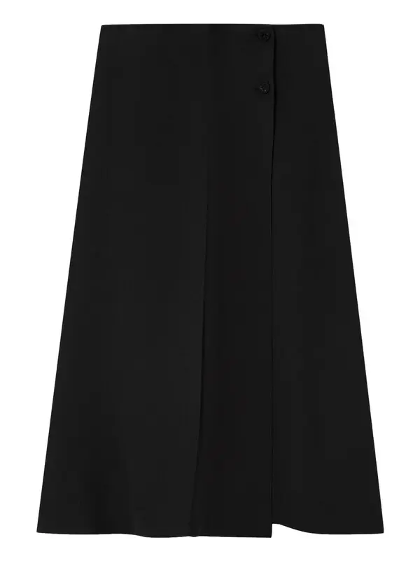 Loro Piana Alida Bead-embellished Pleated Wrap Skirt - Black