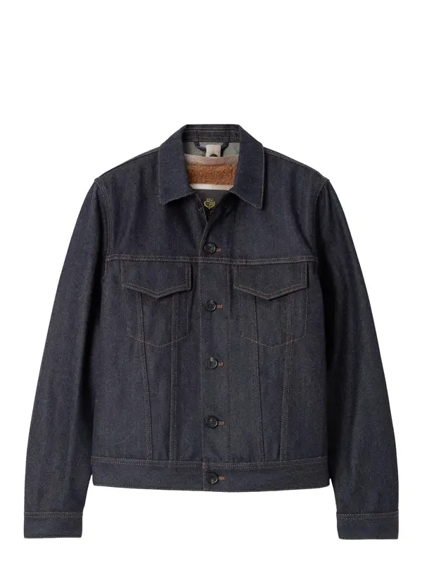 Loro Piana Kea Cotton And Cashmere-blend Denim Jacket - Blue