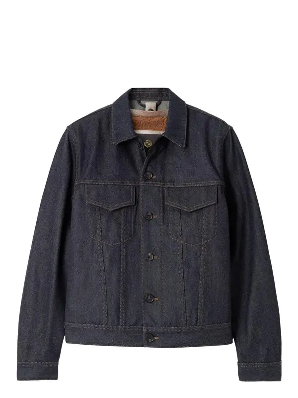 Loro Piana Kea Cotton And Cashmere-blend Denim Jacket - Blue
