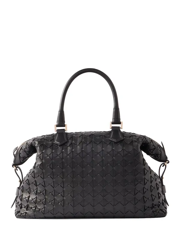 SERAPIAN Ani Woven Leather Tote - Black