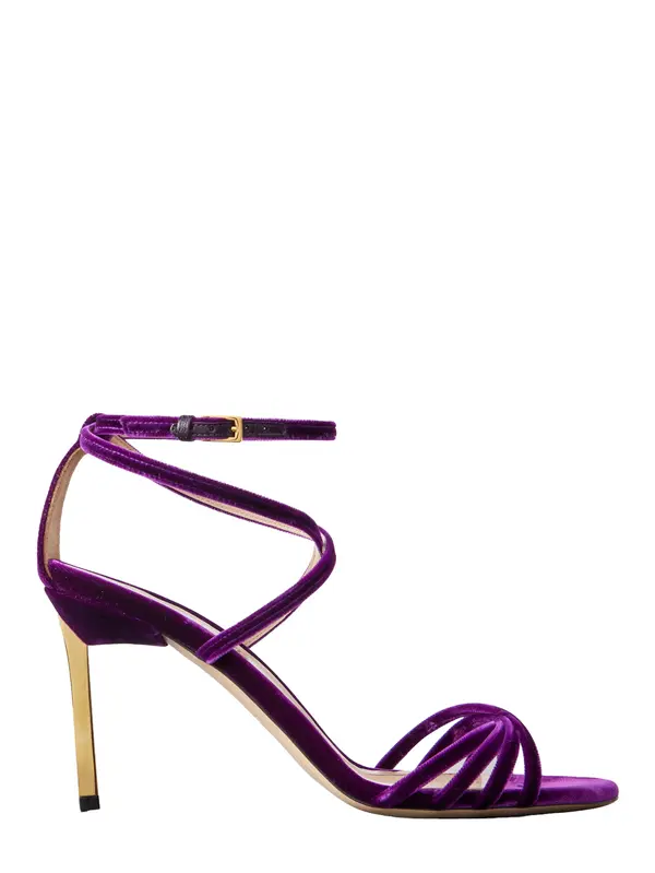 TOM FORD Ida Velvet Sandals - Purple