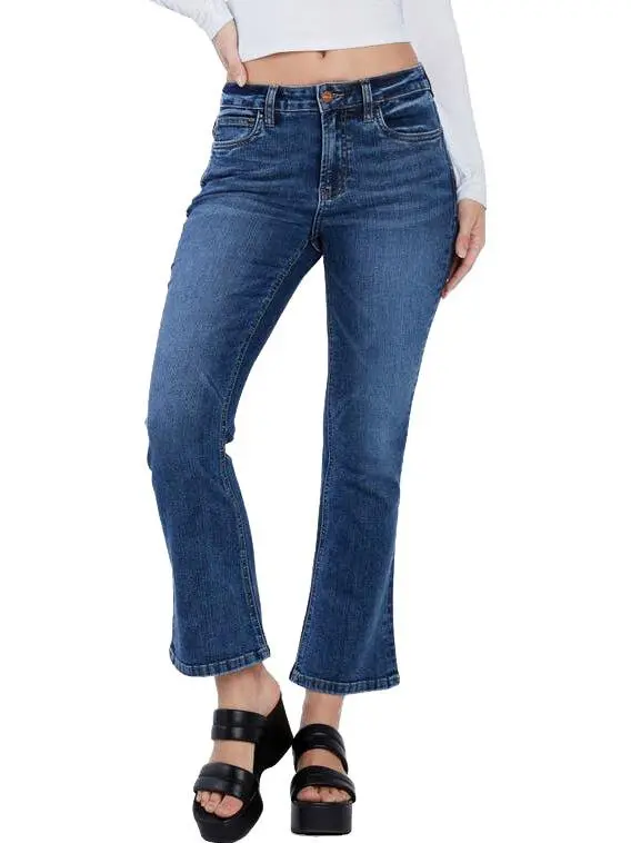 HINT OF BLU High-rise Ankle Flare Jeans - Main Character Blue
