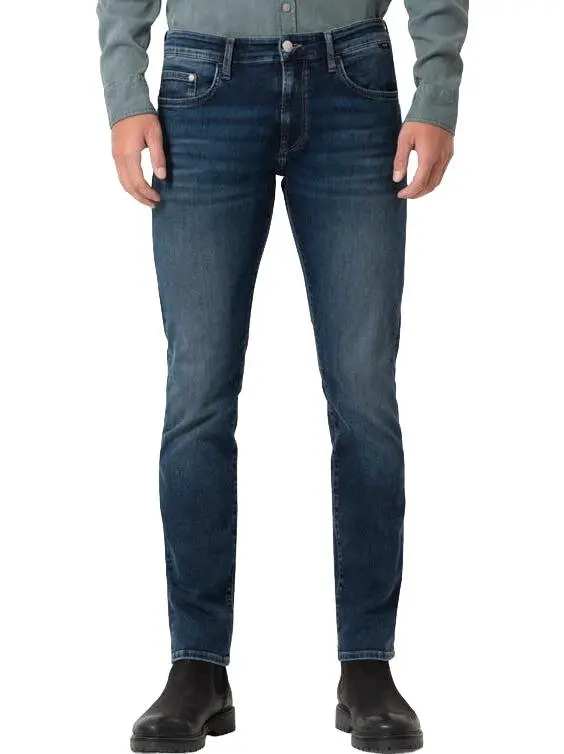 MAVI Marcus Slim Straight Leg Jeans - Deep Brushed Feather Blue