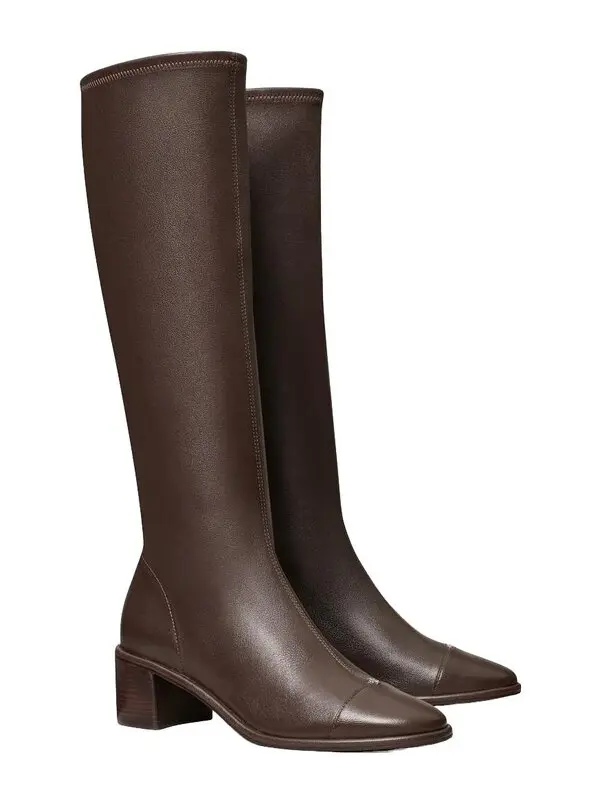 Tory Burch Cap-toe Knee High Boots - Cocoadnu