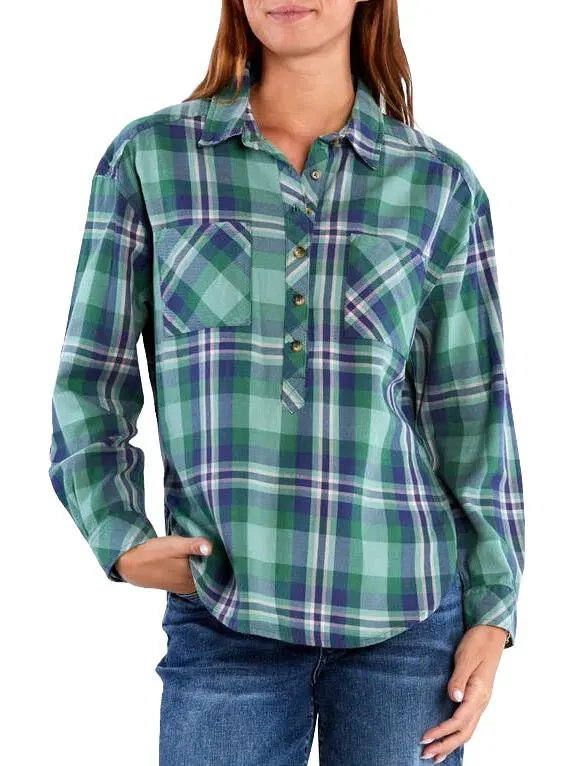 BILLY T Popover Plaid Button-up Shirt - Tree Farm Plaid