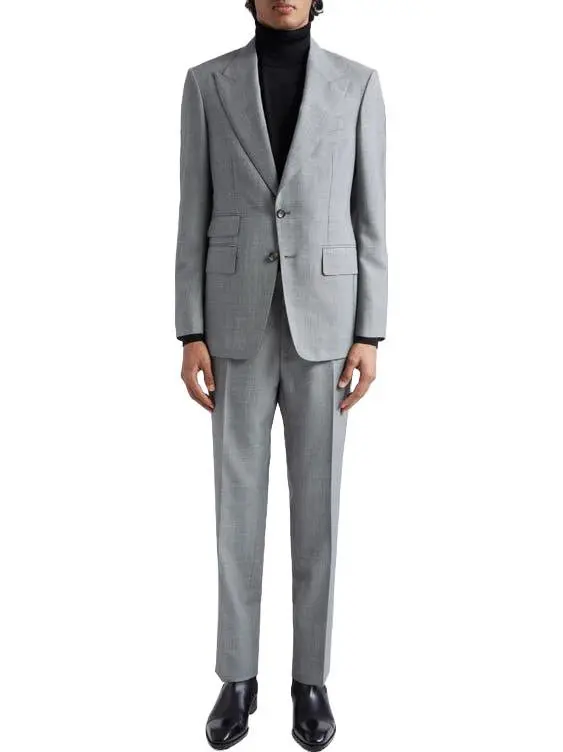 TOM FORD Shelton Sharkskin Suit - Ig710 Dark Grey