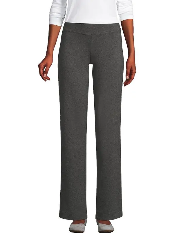 LANDS' END Starfish Mid Rise Straight Leg Pants - Charcoal Heather