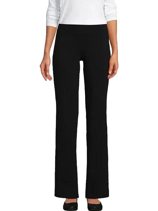 LANDS' END Mid Rise Straight Leg Knit Pants - Black