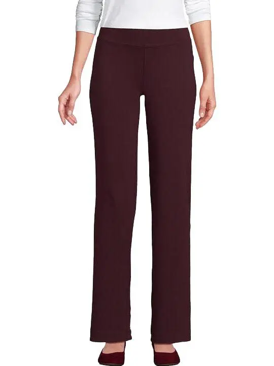 LANDS' END Mid Rise Straight Leg Knit Pants - Lush Burgundy