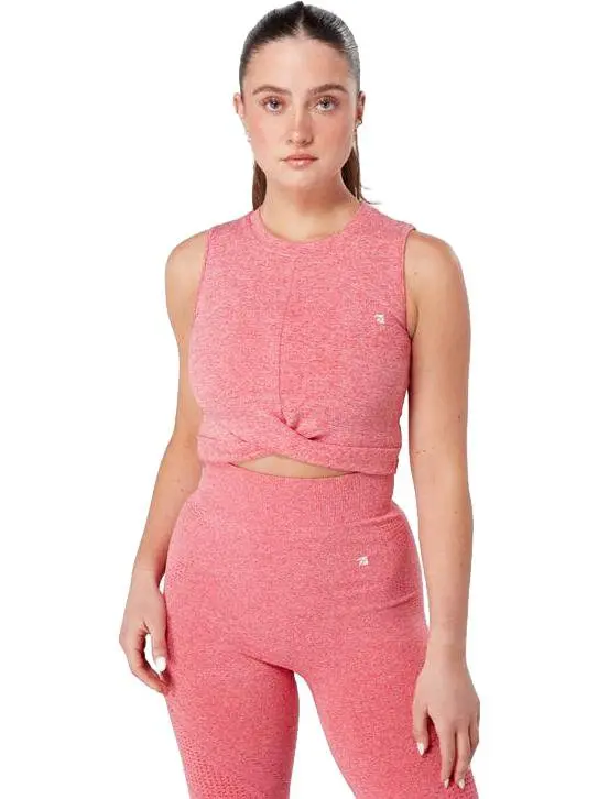 TWILL ACTIVE Recycled Seamless Marl Laser Cut Vest - Pink