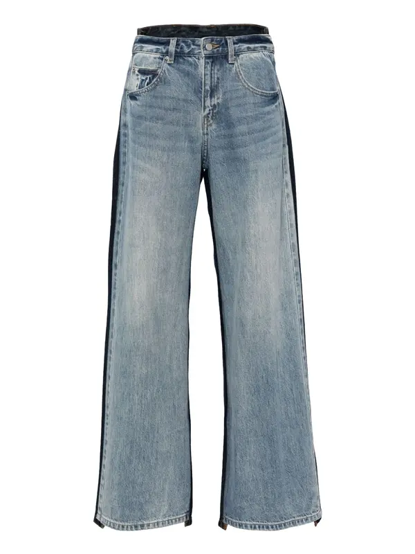 JNBY Color-block Straight Leg Jeans - Blue