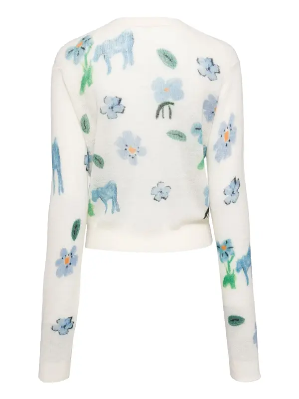 JNBY Floral-intarsia Cardigan - White
