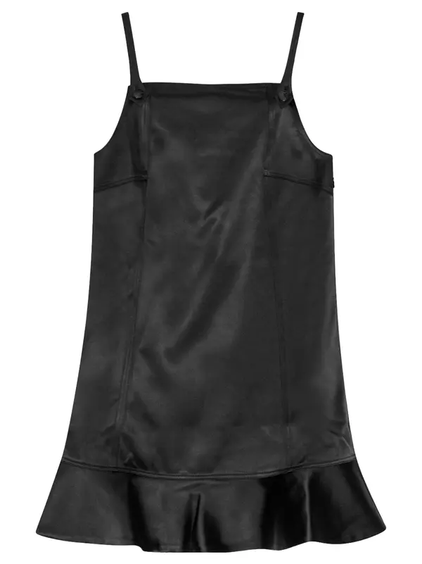 GANNI Duchesse-satin Mini Dress - Black
