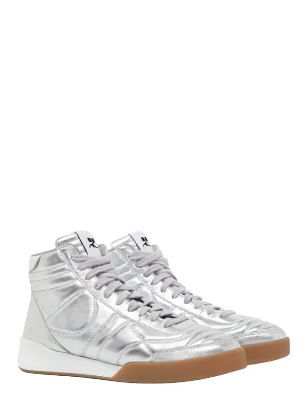 COURREGES Club 02 Leather Sneakers - Silver