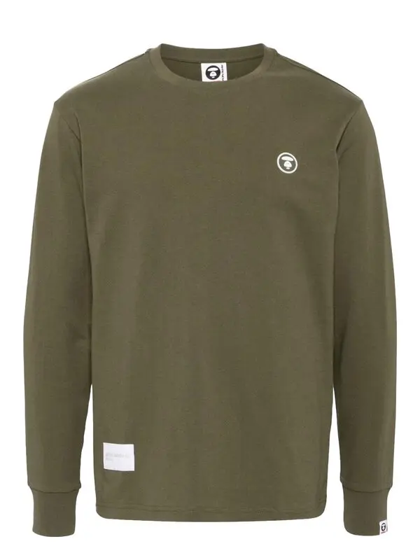 AAPE BY *A BATHING APE Moonface Logo Long Sleeve T-shirt - Green