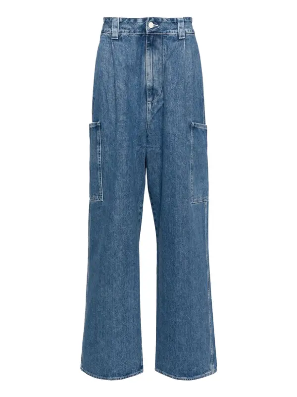 Sunnei Faded-effect Wide-leg Jeans - Blue