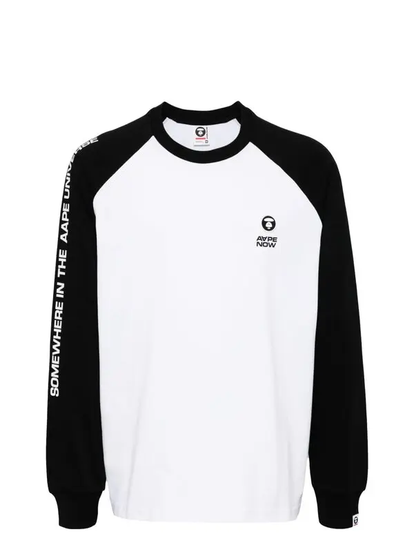 AAPE BY *A BATHING APE® Logo-patched Raglan-sleeved T-shirt - White