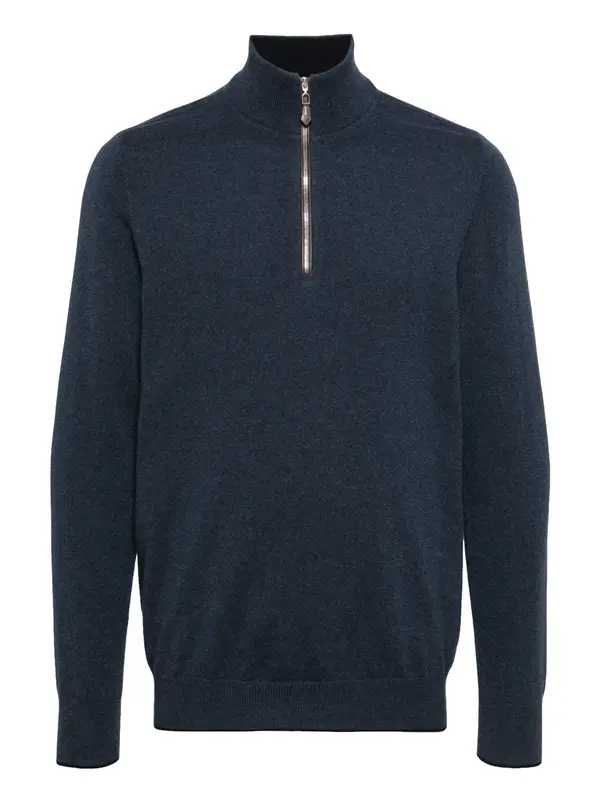 N.peal Carnaby Half-zip Jumper - Blue