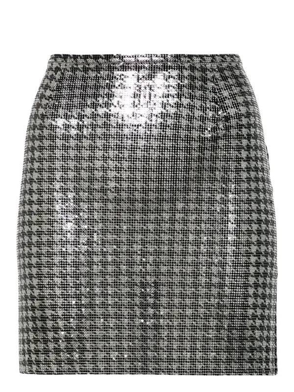 Rabanne Houndstooth Mini Skirt - Silver