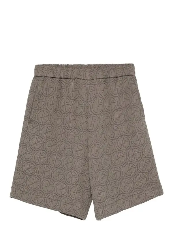 Giorgio Armani Interlock-monogram Bermuda Shorts - Grey