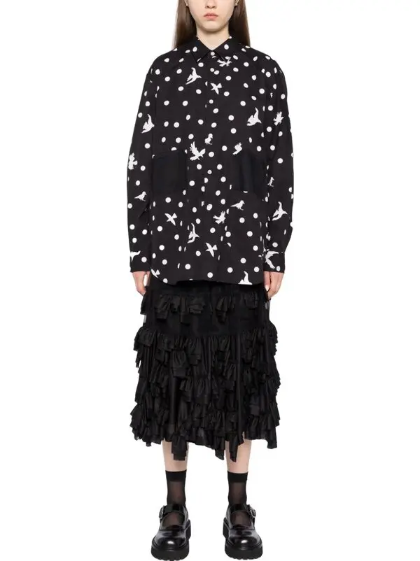BLACK COMME DES GARÇONS Ruffled Tulle Skirt - Black