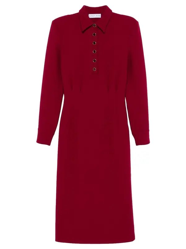 ROWEN ROSE Wool Maxi Dress - Red