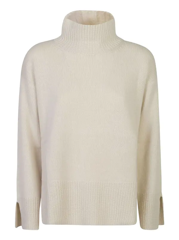 LE TRICOT PERUGIA Slit-cuff Turtleneck - Neutrals