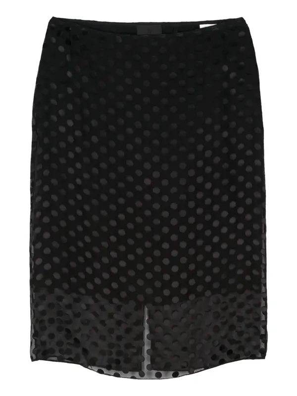 Givenchy Polka Dot Devoré Skirt - Black