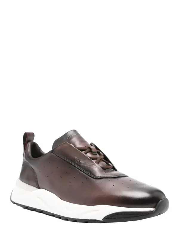 Santoni Leather Sneakers - Brown