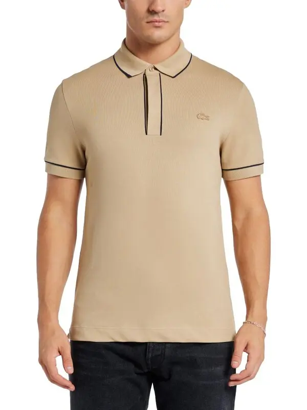 Lacoste Logo-patch Polo Shirt - Neutrals