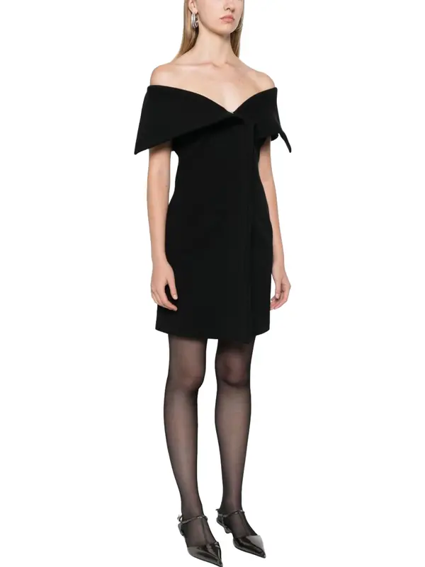 FERRAGAMO Off-shoulder Mini Dress - Black