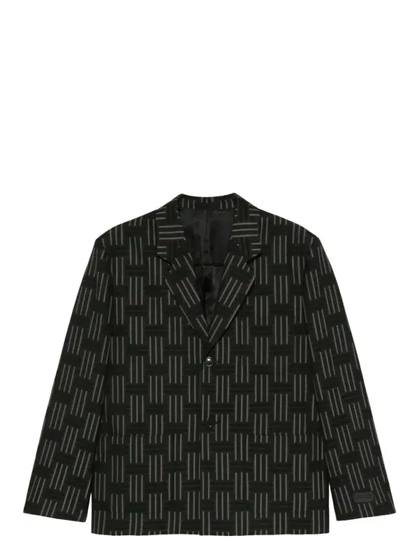 Kenzo Patterned-jacquard Blazer - Black