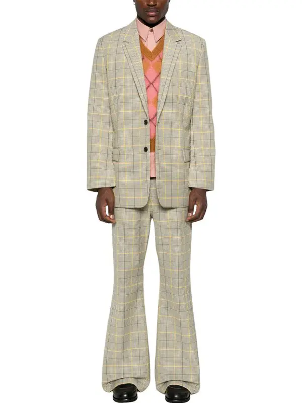 Marni Microcheck Trousers - Yellow