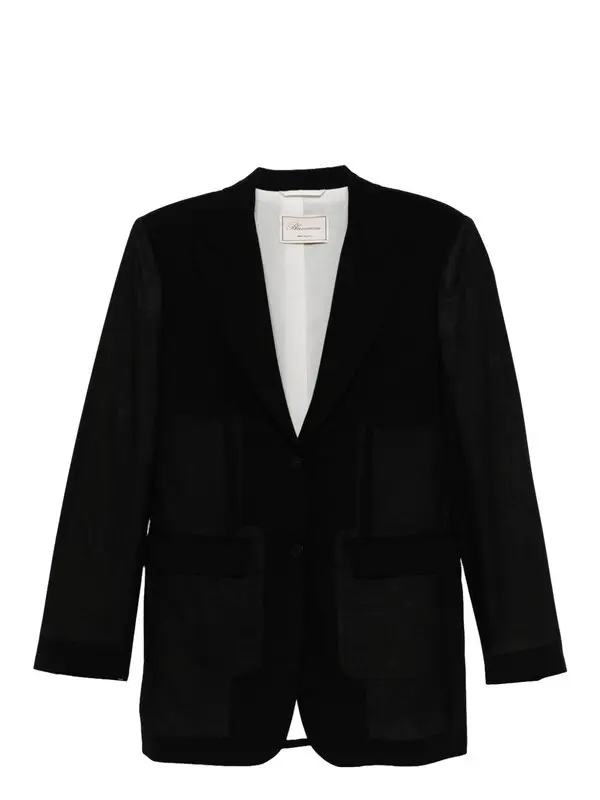Blumarine Wool Single-breasted Blazer - Black