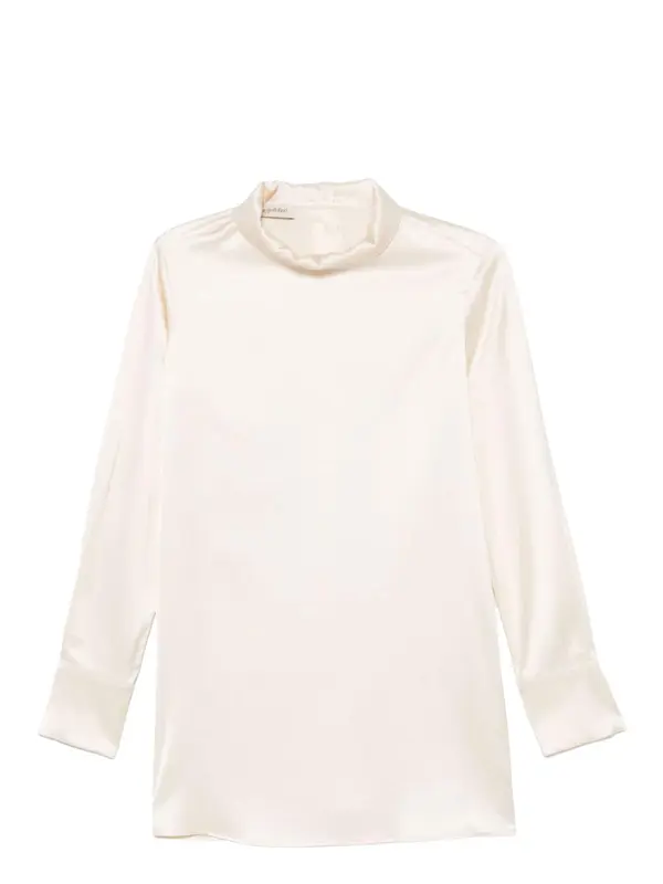 GENTRYPORTOFINO Satin Shirt - Neutrals
