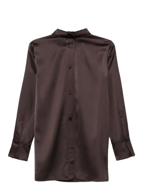 GENTRYPORTOFINO Satin Shirt - Brown