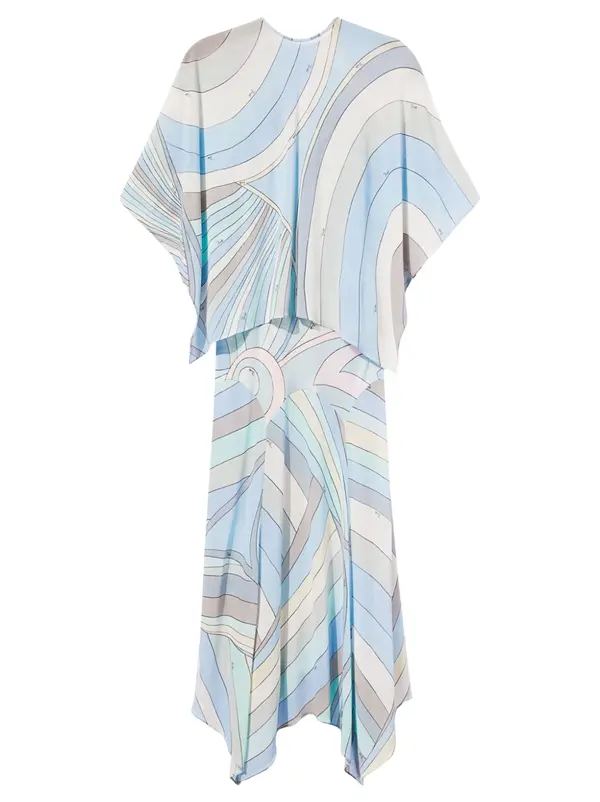 Emilio Pucci Iride-print Layered Dress - Blue