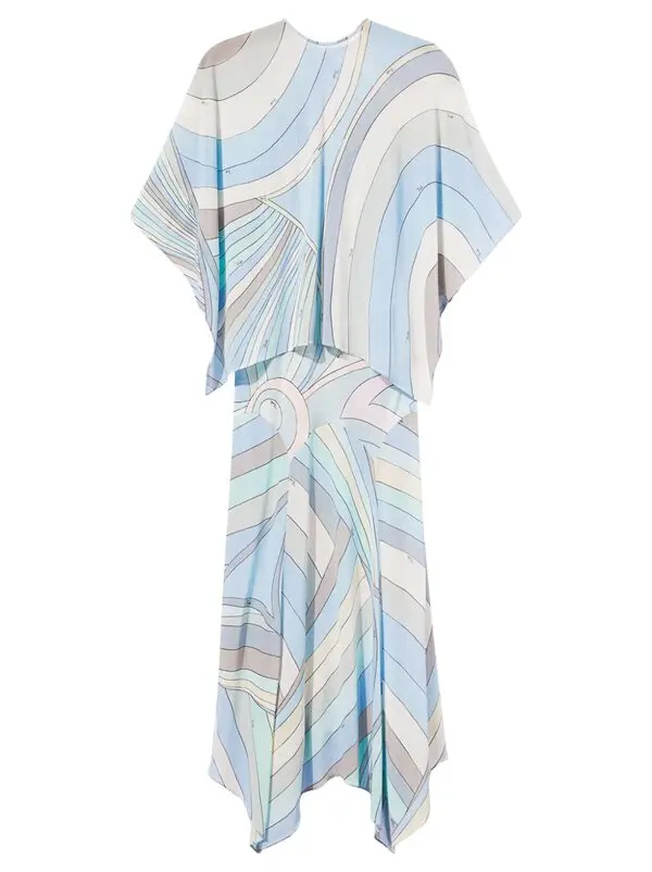 Emilio Pucci Iride-print Layered Dress - Blue