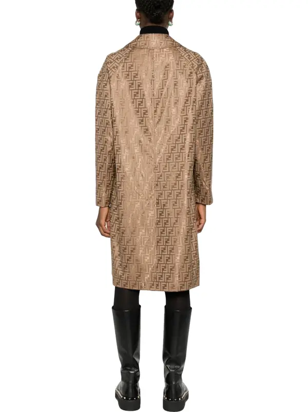 Fendi Ff-printed Coat - Neutrals