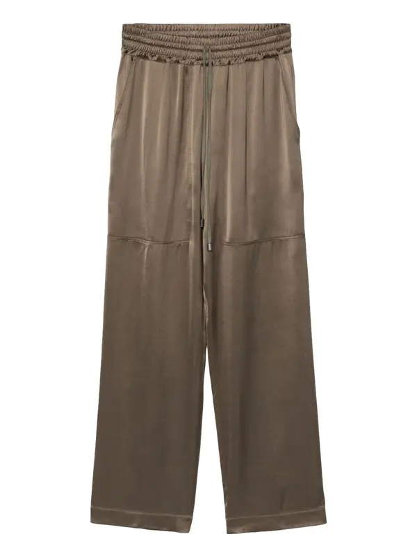 GENTRYPORTOFINO Satin Trousers - Green