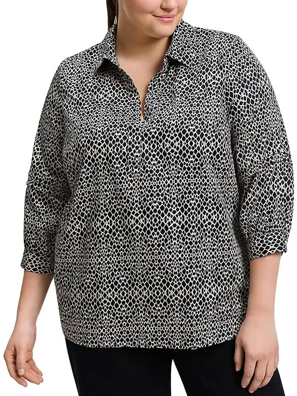 Foxcroft Frankie Popover Top - Black