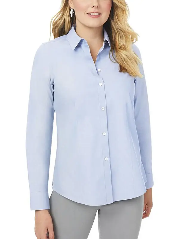 Foxcroft Dianna Long Sleeve Shirt - Blue Wave